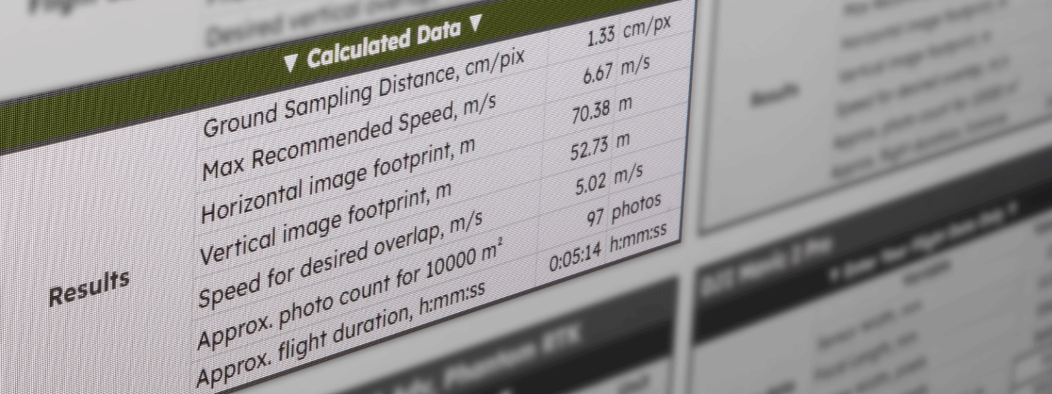 Aerial Photogrammetry Calculator - GSD, Flight Speed, Overlap